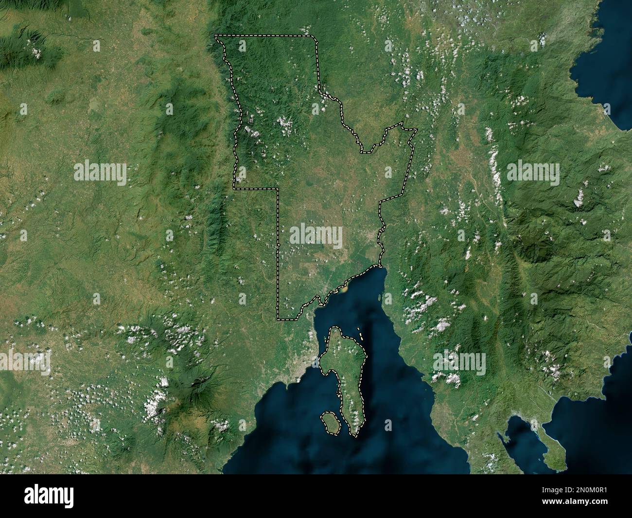 Davao del Norte, province of Philippines. High resolution satellite map ...