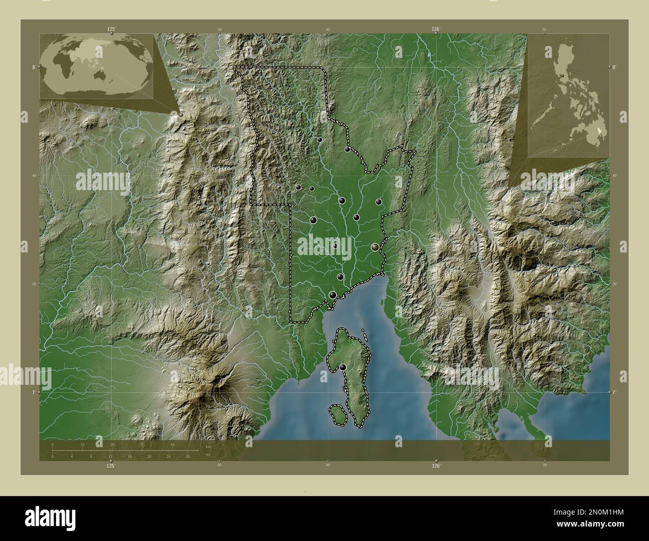 Davao del Norte, province of Philippines. Elevation map colored in wiki ...