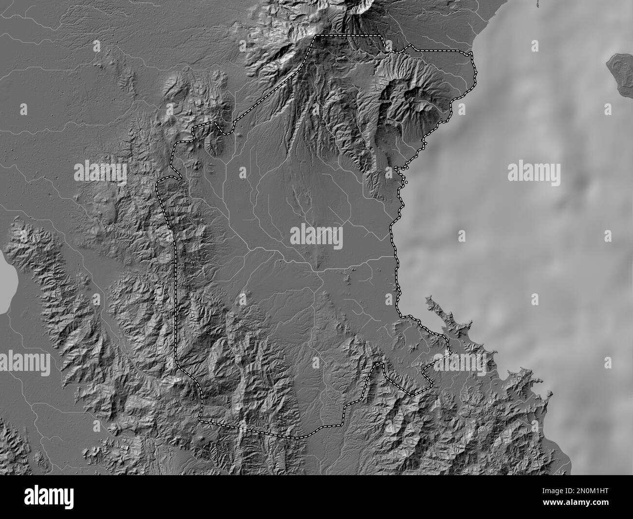 Davao del Sur, province of Philippines. Bilevel elevation map with ...