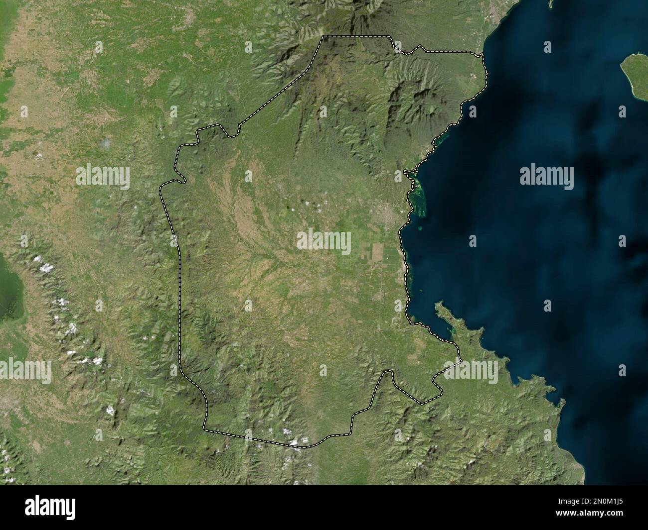 Davao del Sur, province of Philippines. Low resolution satellite map ...