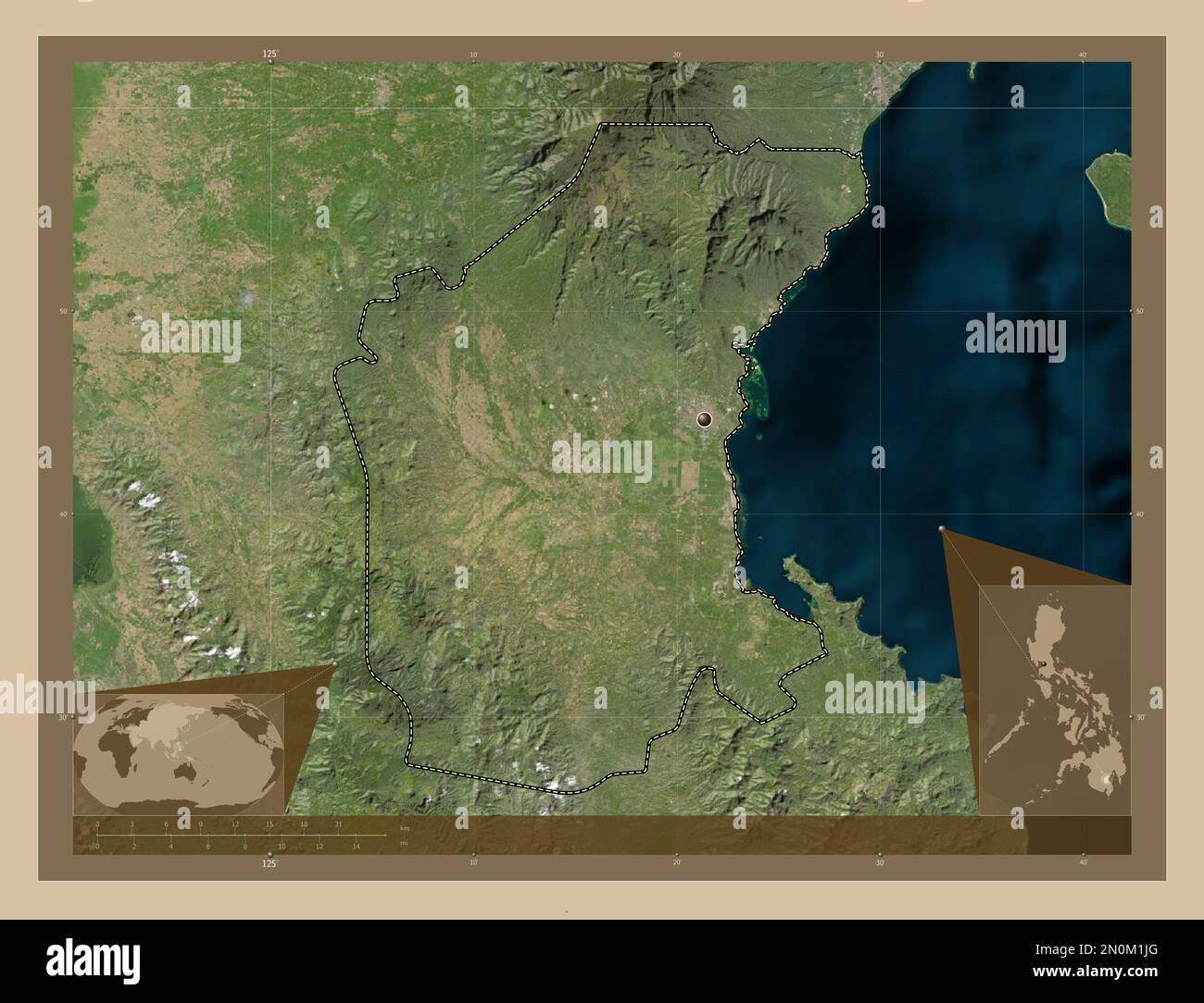 Davao del Sur, province of Philippines. Low resolution satellite map ...