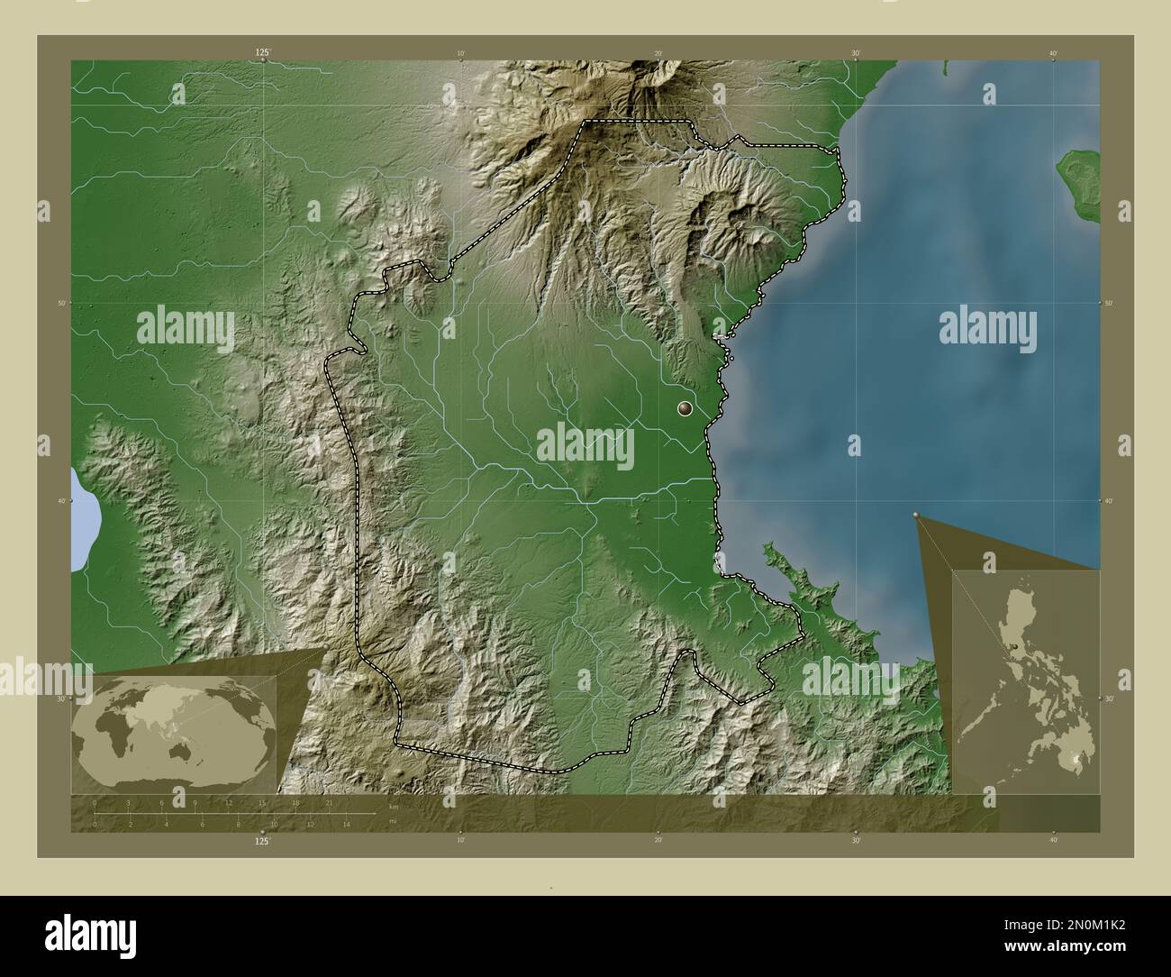Davao del Sur, province of Philippines. Elevation map colored in wiki ...