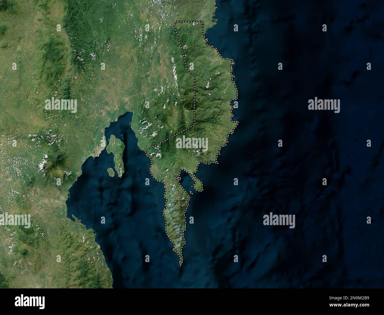 Davao Oriental, province of Philippines. High resolution satellite map ...