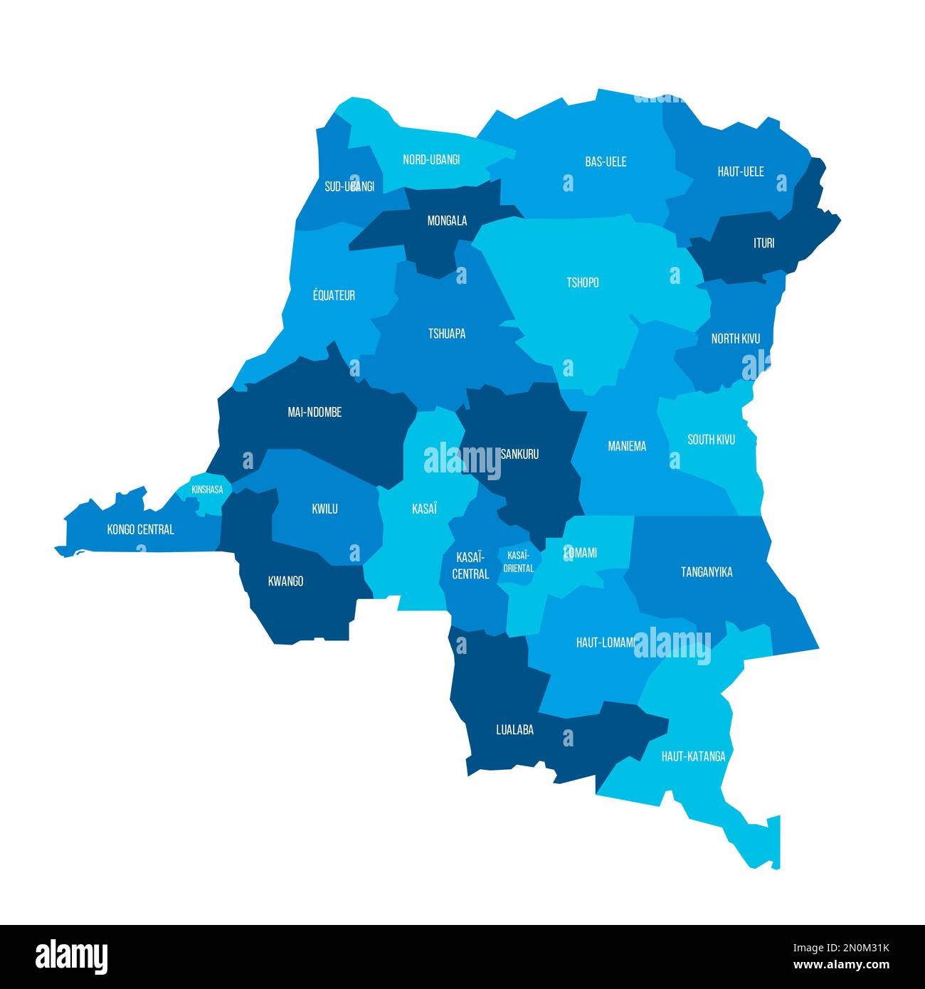 Democratic Republic of the Congo political map of administrative ...