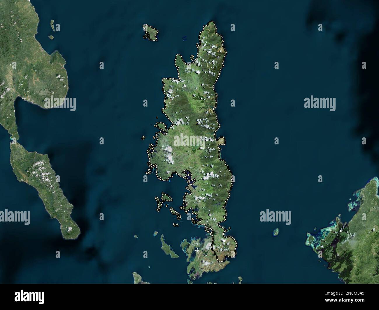 Dinagat Islands, province of Philippines. High resolution satellite map ...