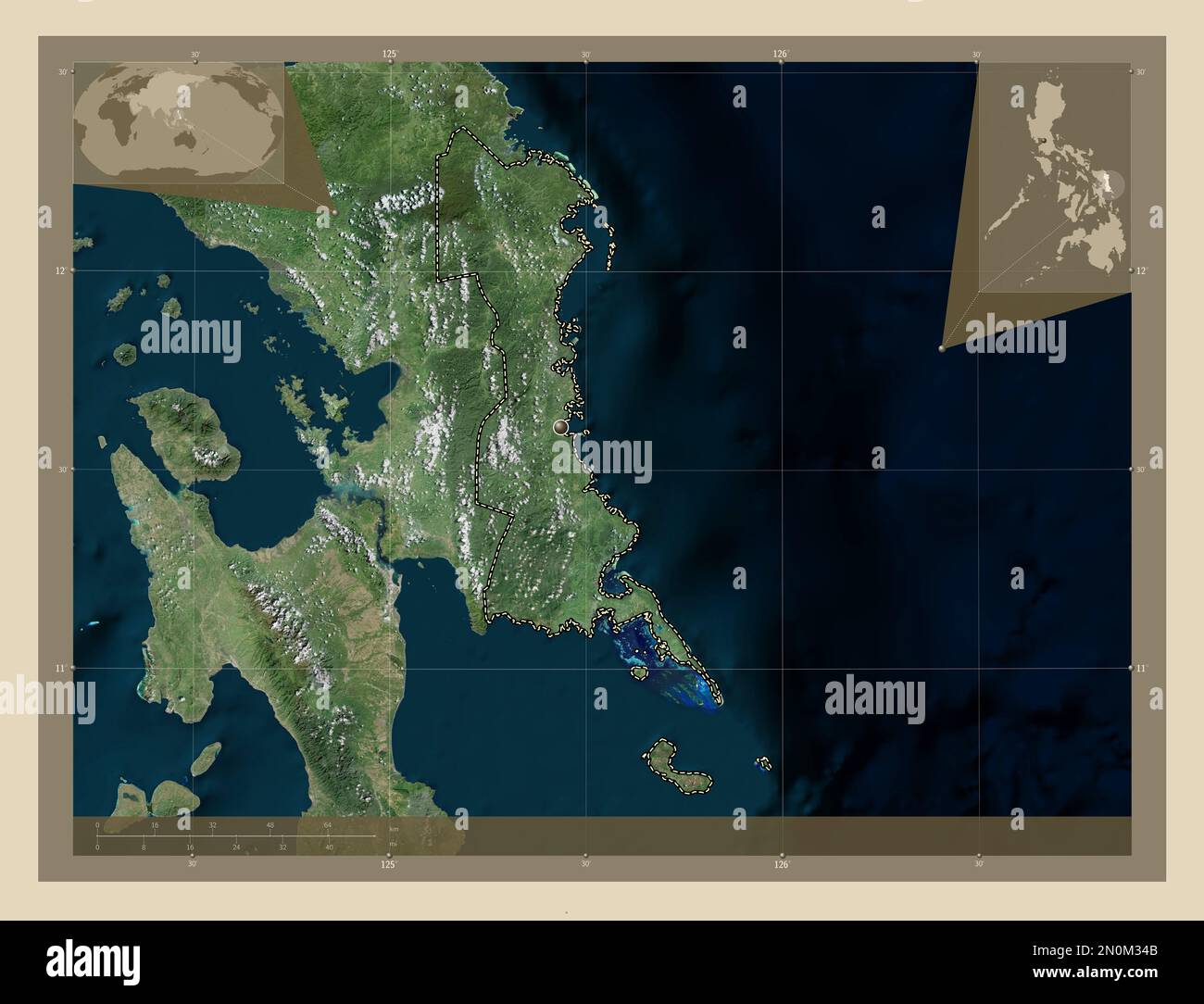 Eastern Samar, province of Philippines. High resolution satellite map ...