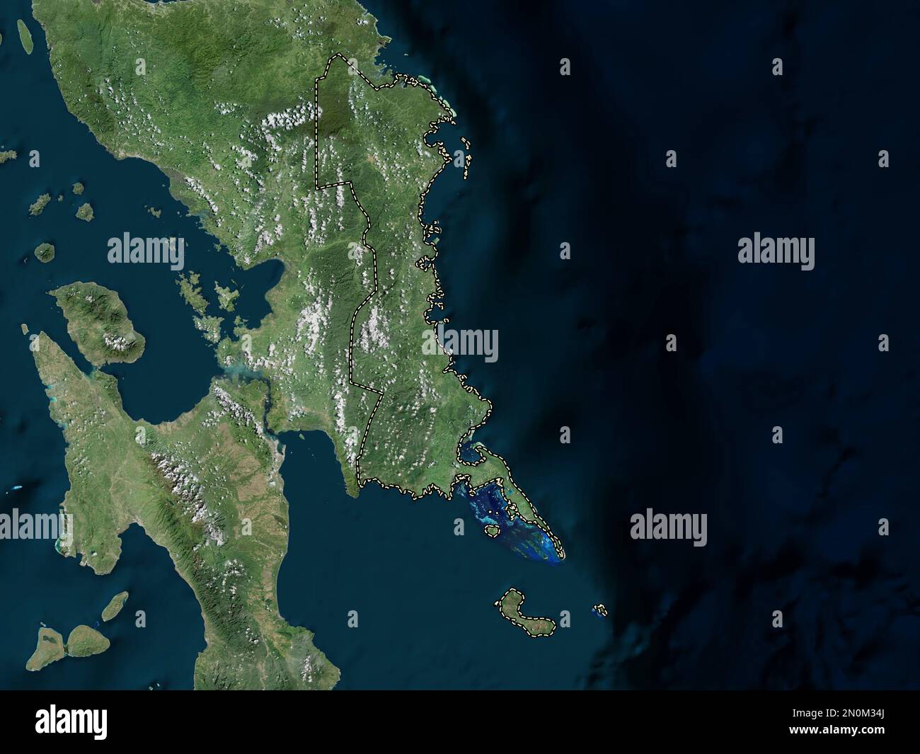 Eastern Samar, province of Philippines. High resolution satellite map ...