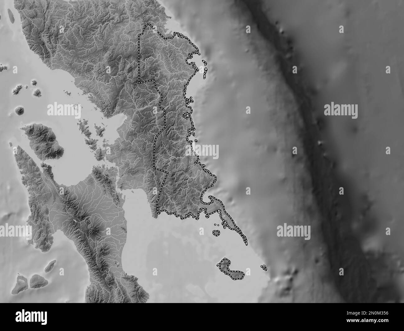 Eastern Samar, province of Philippines. Grayscale elevation map with ...