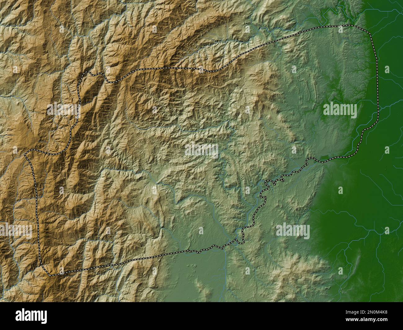 Ifugao, province of Philippines. Colored elevation map with lakes and ...