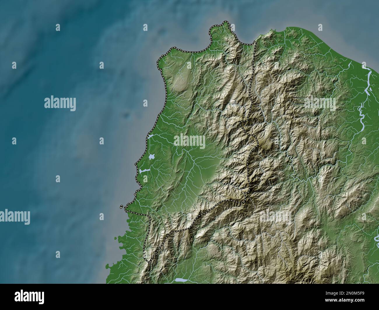 Ilocos Norte, province of Philippines. Elevation map colored in wiki ...
