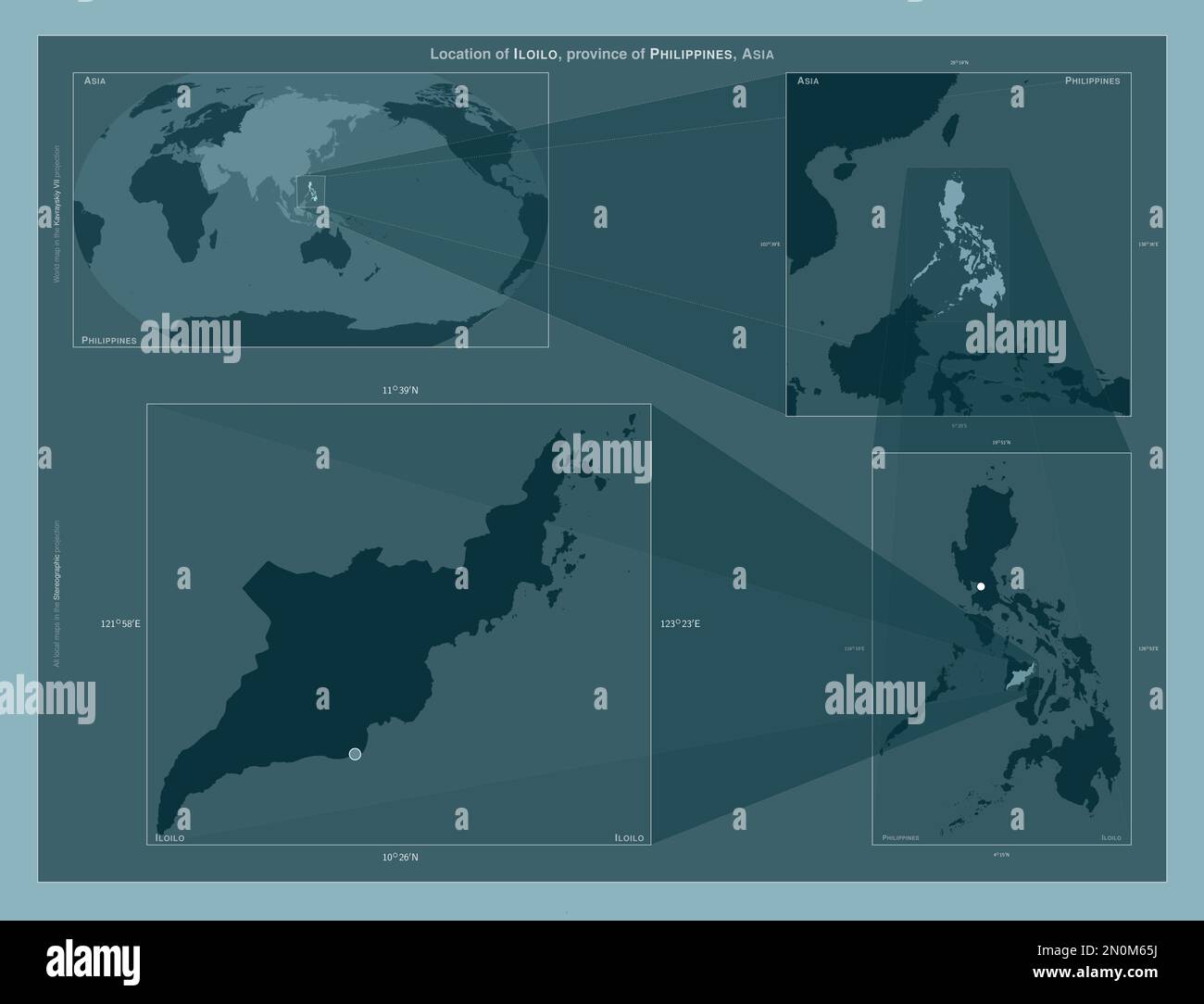 Iloilo, province of Philippines. Diagram showing the location of the ...