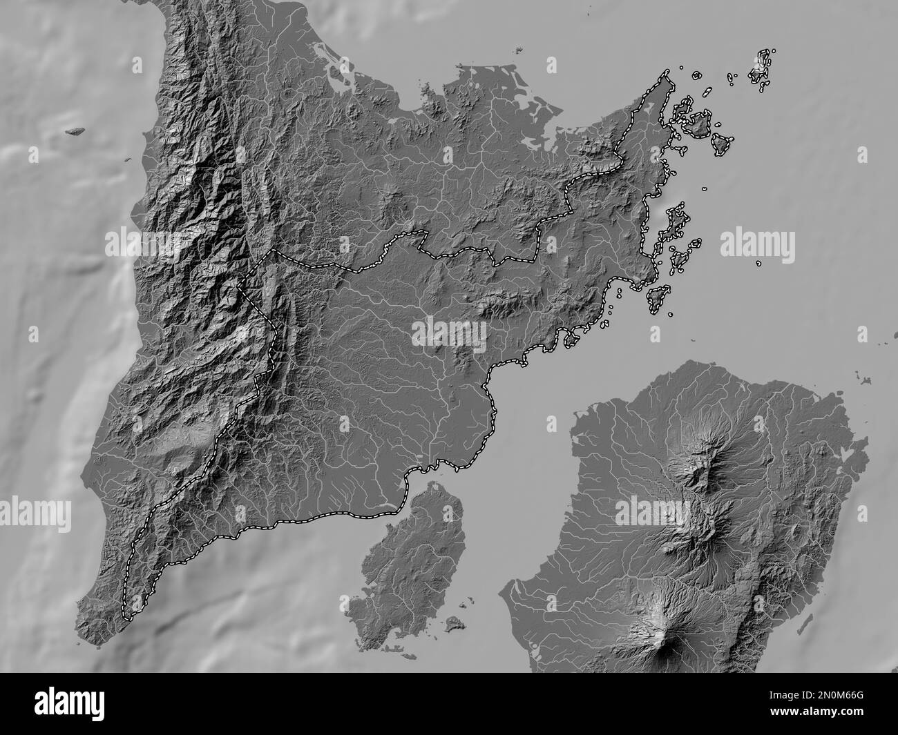 Iloilo, province of Philippines. Bilevel elevation map with lakes and ...