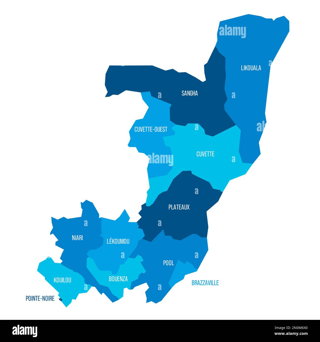 Republic of the Congo political map of administrative divisions ...