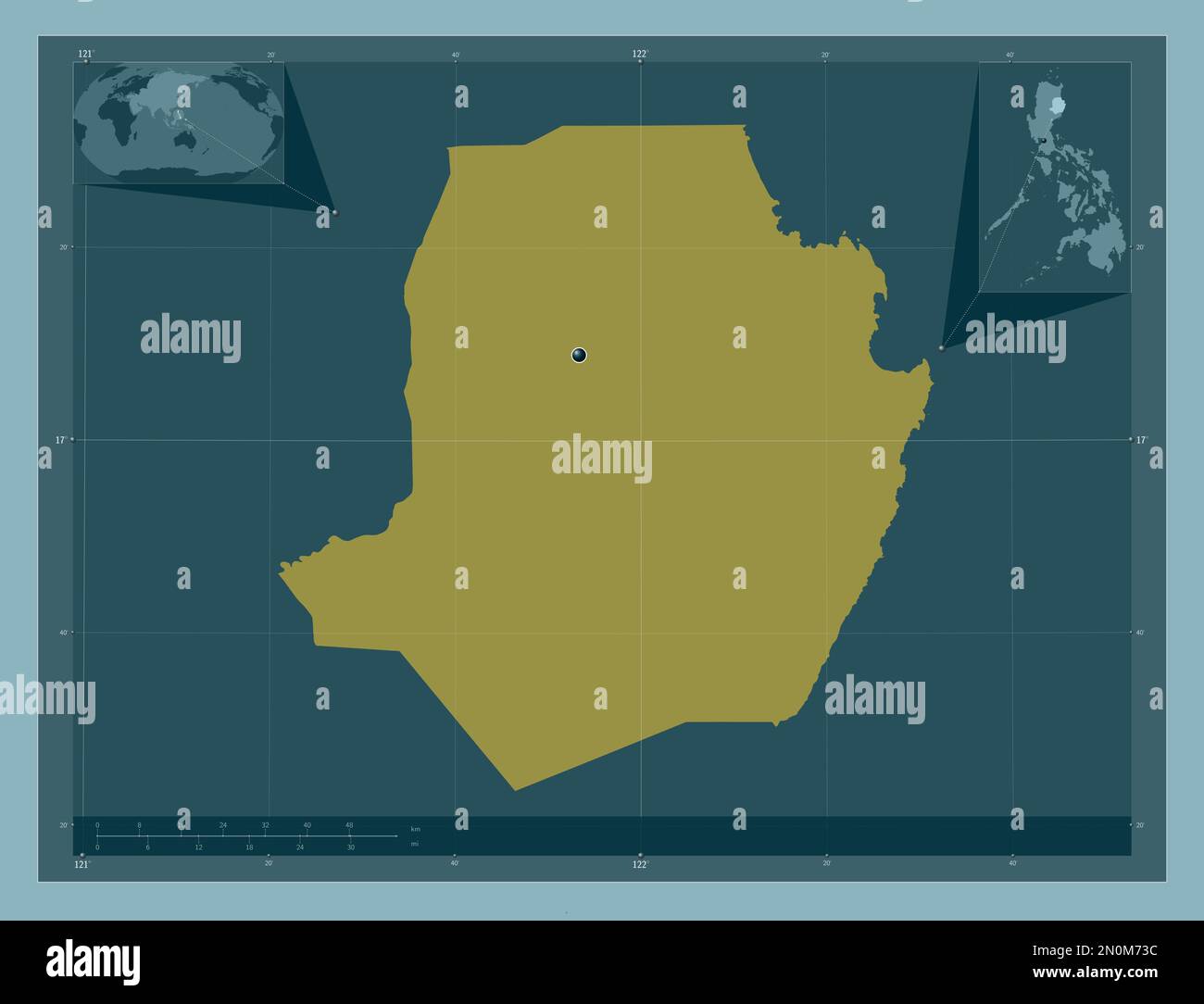 Isabela, province of Philippines. Solid color shape. Corner auxiliary ...