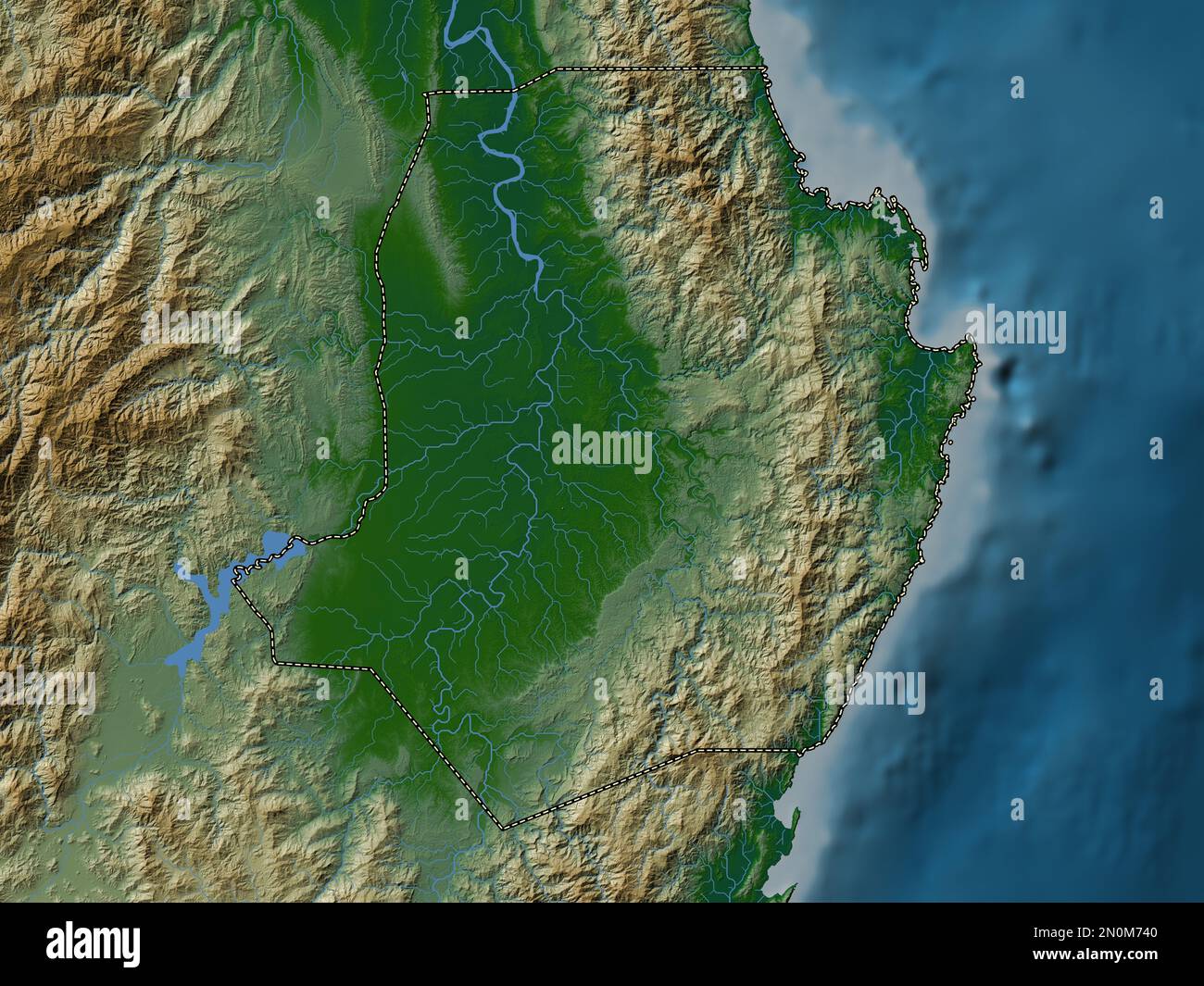 Isabela, province of Philippines. Colored elevation map with lakes and ...