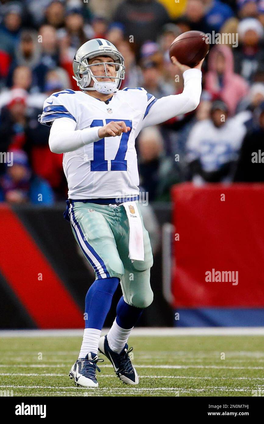 Dallas Cowboys quarterback Kellen Moore (17) throws against the Buffalo ...