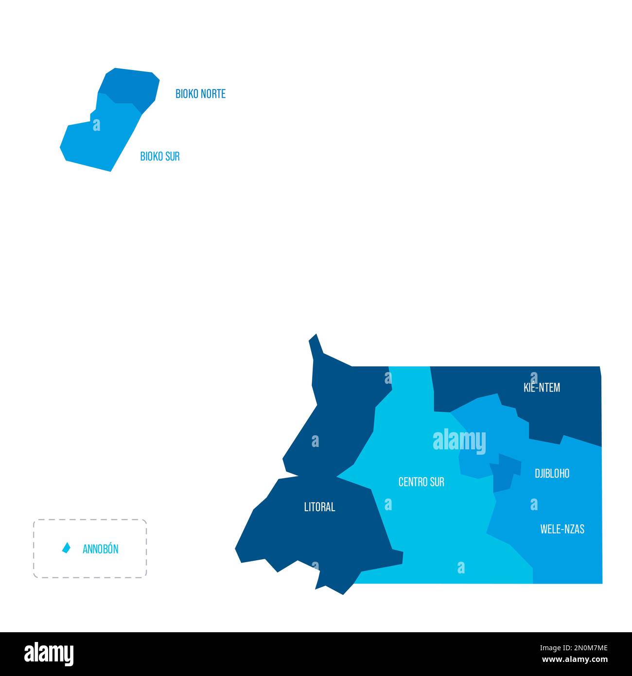 Equatorial Guinea Political Map Of Administrative Divisions Provinces