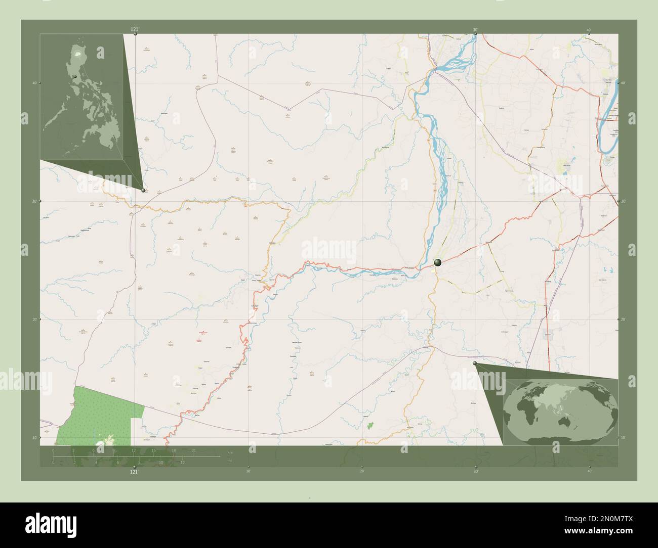 Kalinga, province of Philippines. Open Street Map. Corner auxiliary ...
