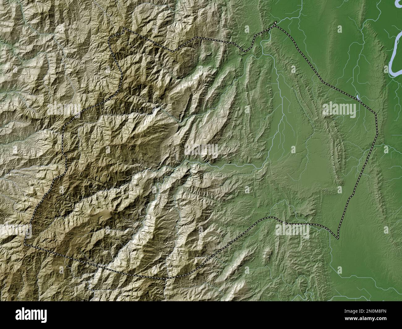 Kalinga, province of Philippines. Elevation map colored in wiki style ...
