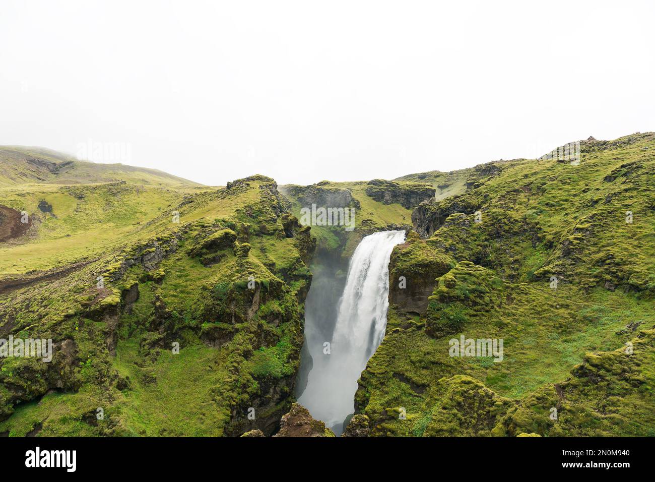 Waterfall in the beautiful landscape in Icelandic environment during ...