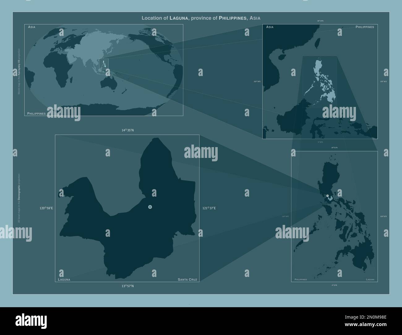 Laguna, province of Philippines. Diagram showing the location of the ...