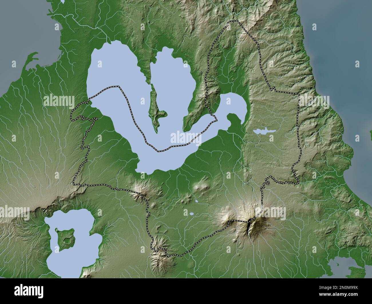 Laguna, province of Philippines. Elevation map colored in wiki style ...