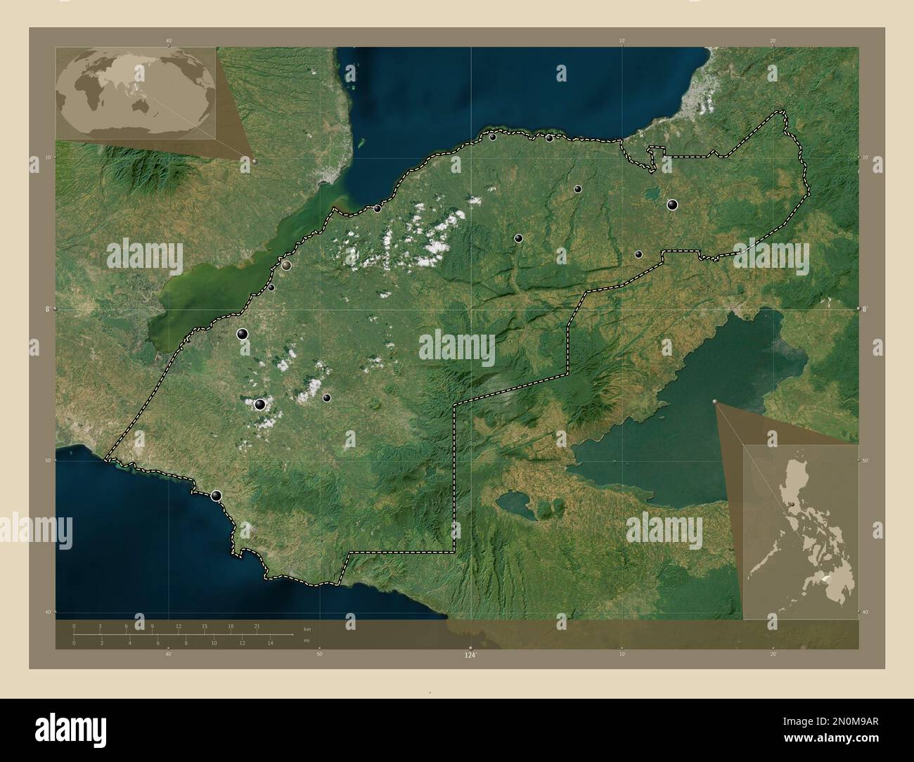 Lanao del Norte, province of Philippines. High resolution satellite map ...