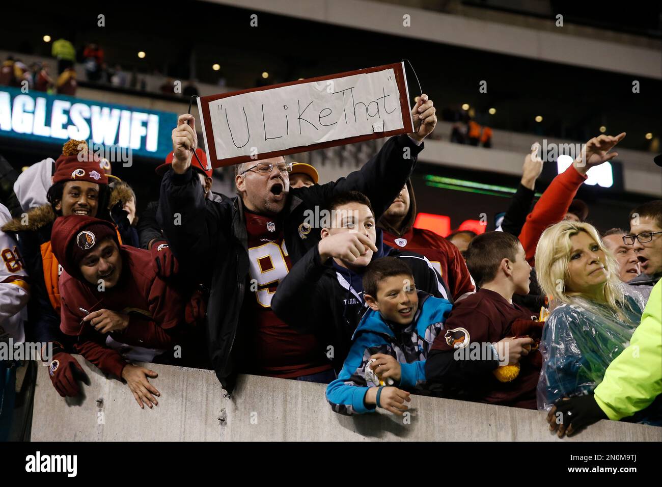 Washington Redskins fans yell after an NFL football game against the ...