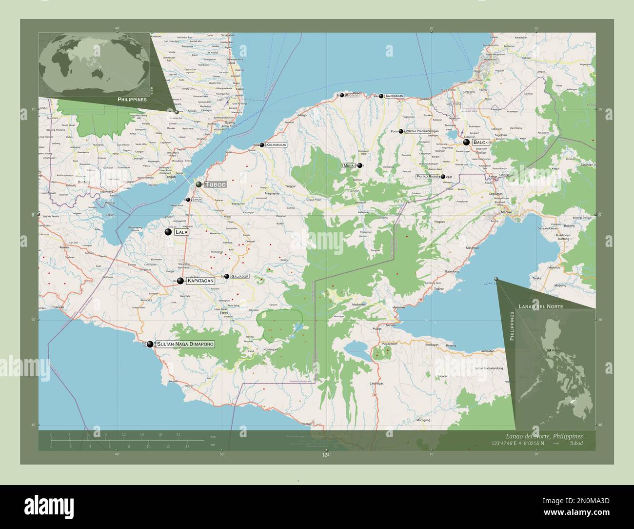 Lanao del Norte, province of Philippines. Open Street Map. Locations ...