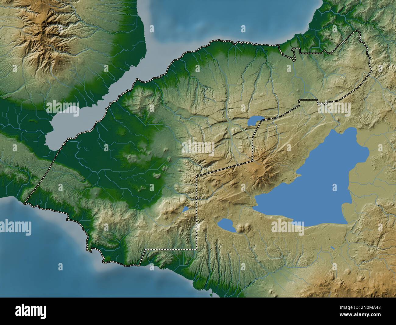 Lanao del Norte, province of Philippines. Colored elevation map with ...