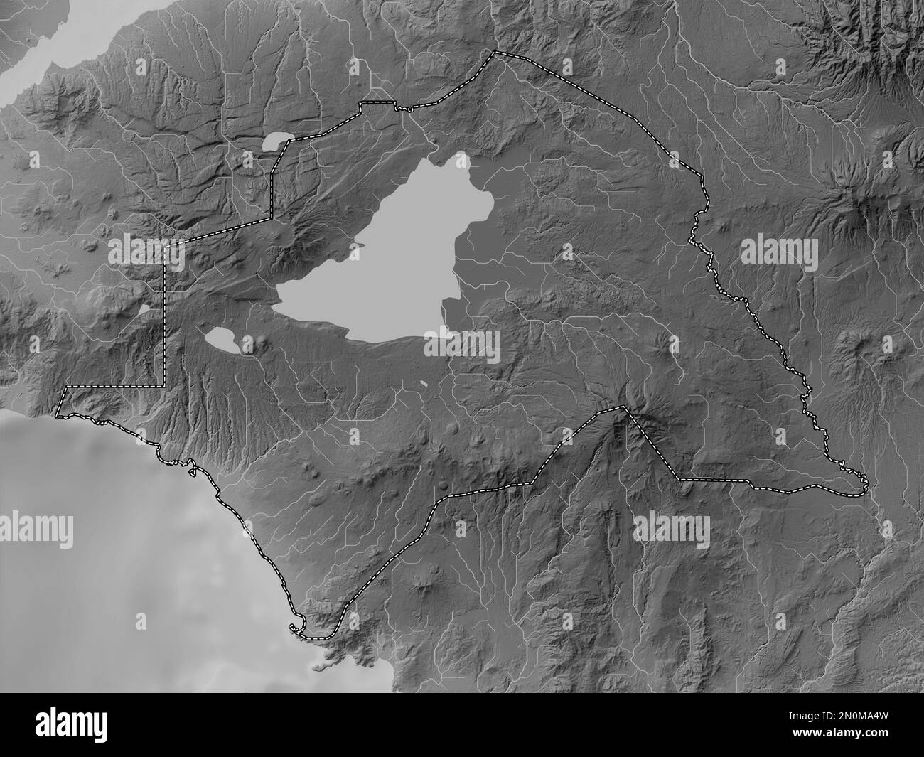 Lanao del Sur, province of Philippines. Grayscale elevation map with ...