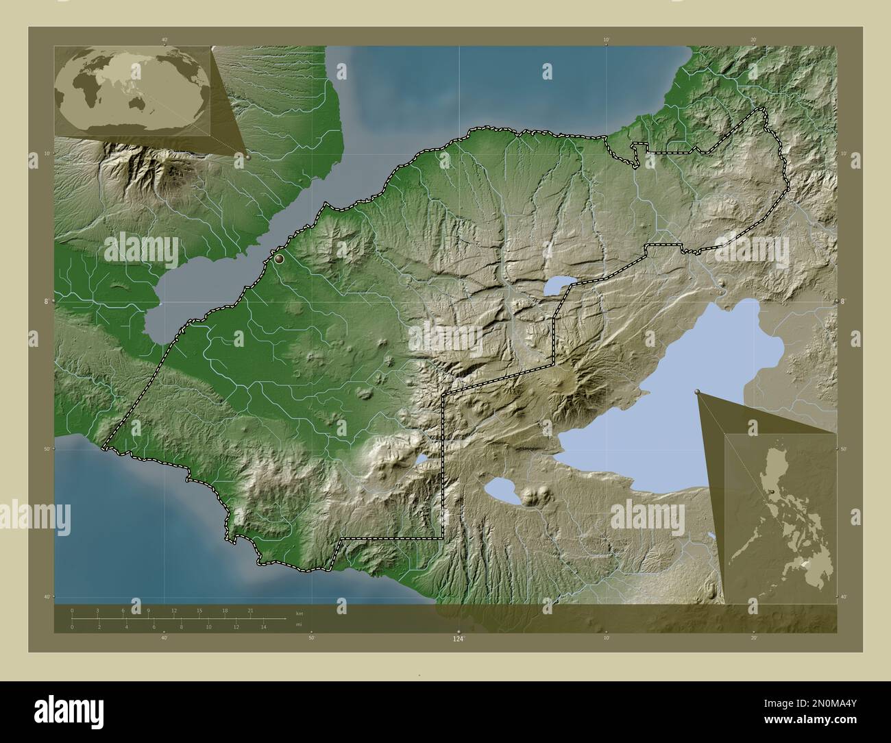 Lanao del Norte, province of Philippines. Elevation map colored in wiki ...