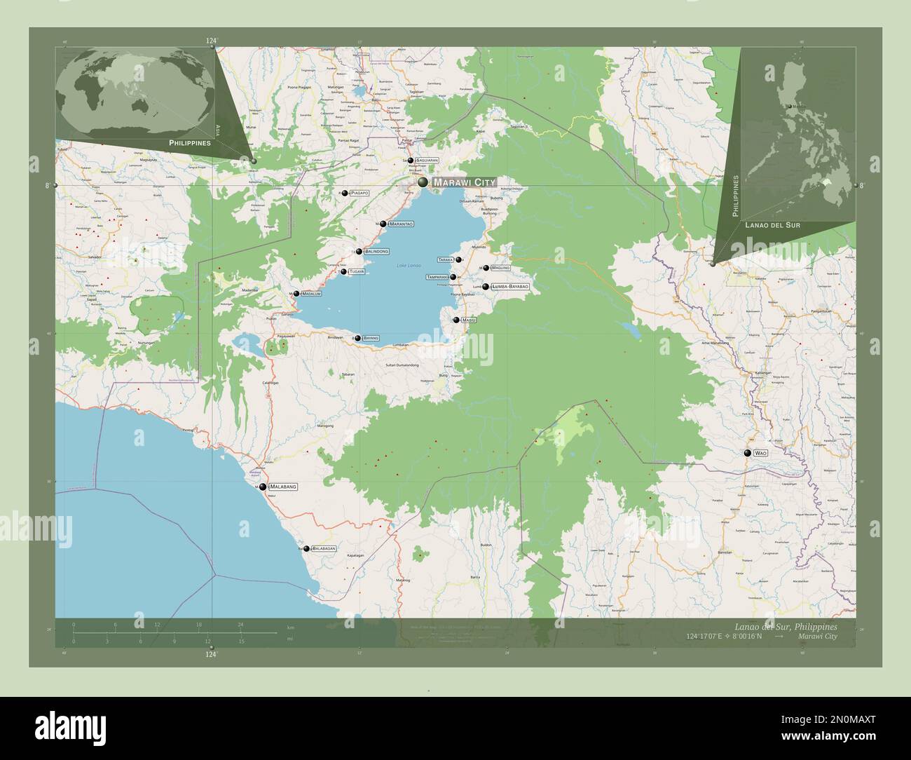 Lanao del Sur, province of Philippines. Open Street Map. Locations and ...