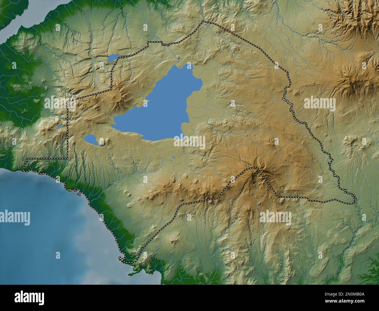 Lanao del Sur, province of Philippines. Colored elevation map with ...