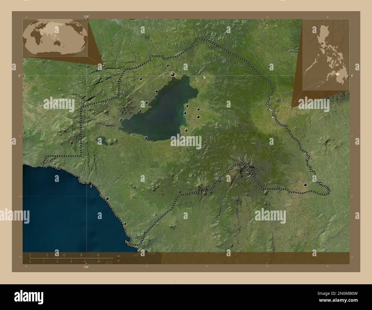 Lanao del Sur, province of Philippines. Low resolution satellite map ...