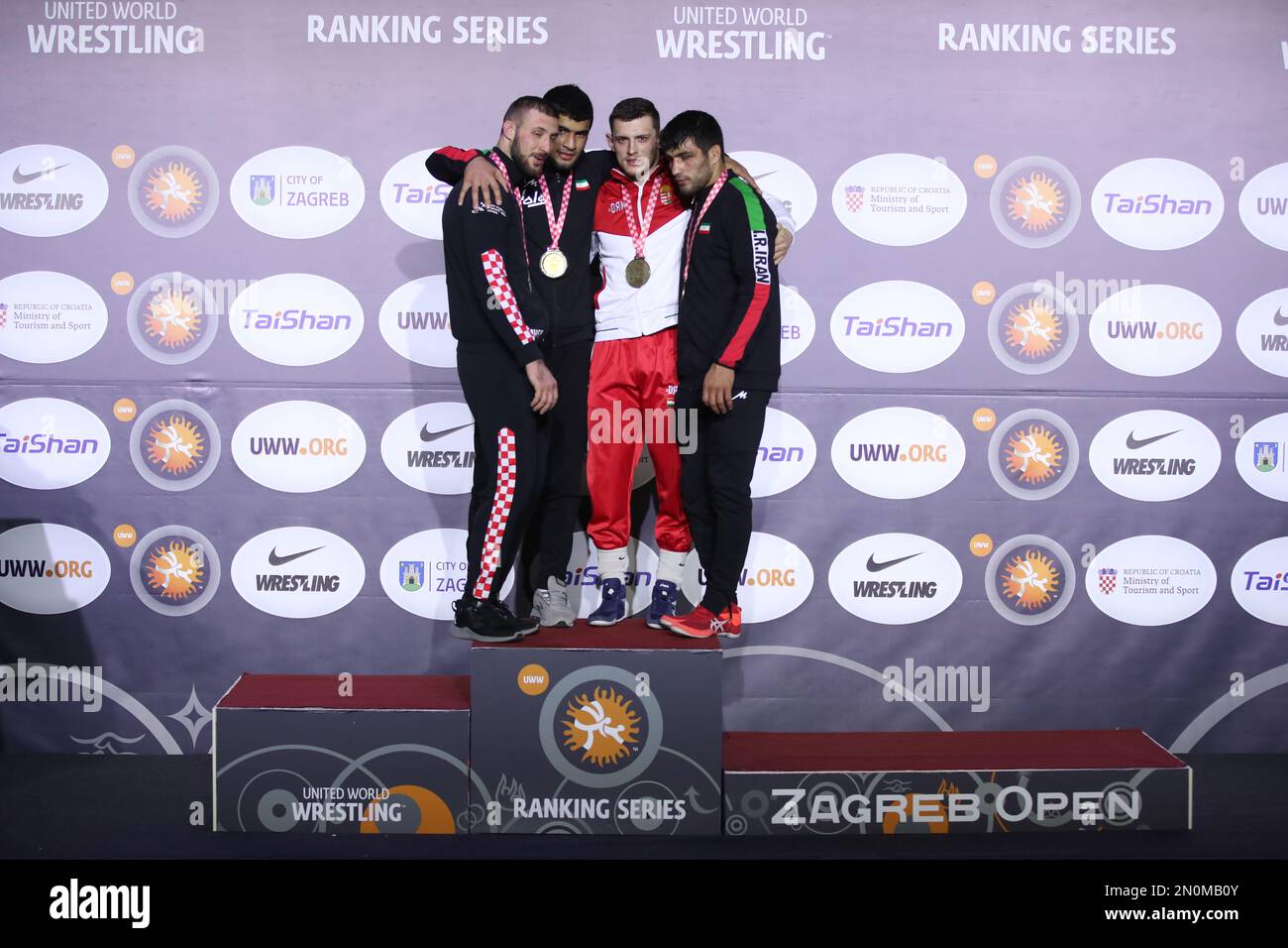 ZAGREB, CROATIA - FEBRUARY 05: Silver medalist Filip Sacic of Croatia ...