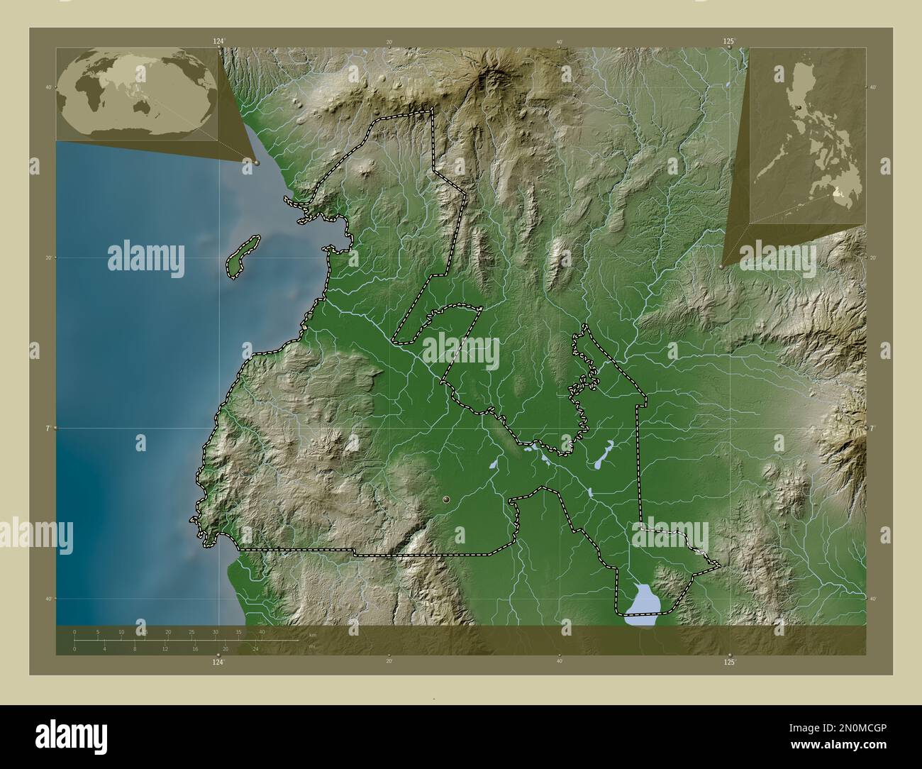 Maguindanao, province of Philippines. Elevation map colored in wiki ...