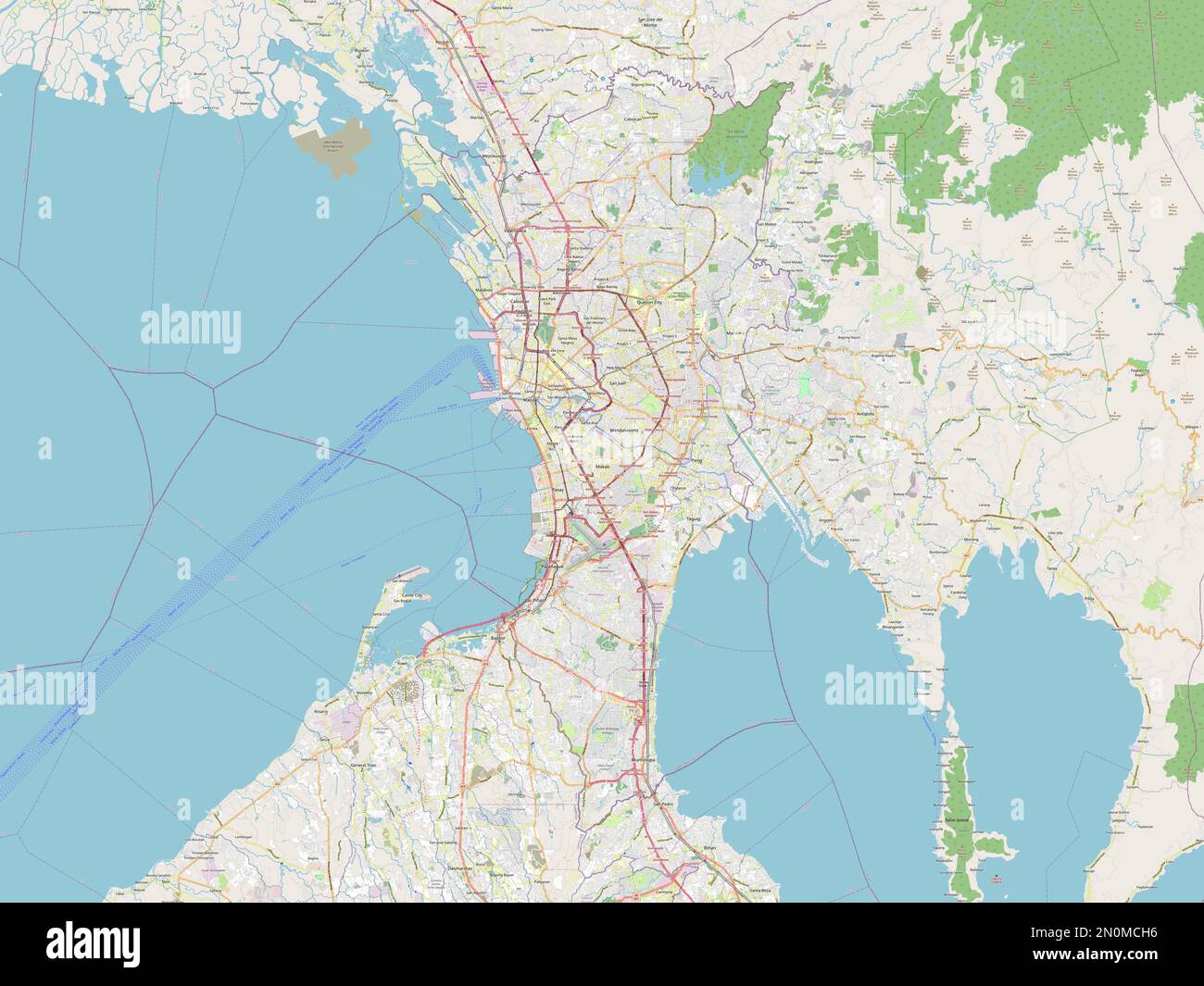 Metropolitan Manila, province of Philippines. Open Street Map Stock ...