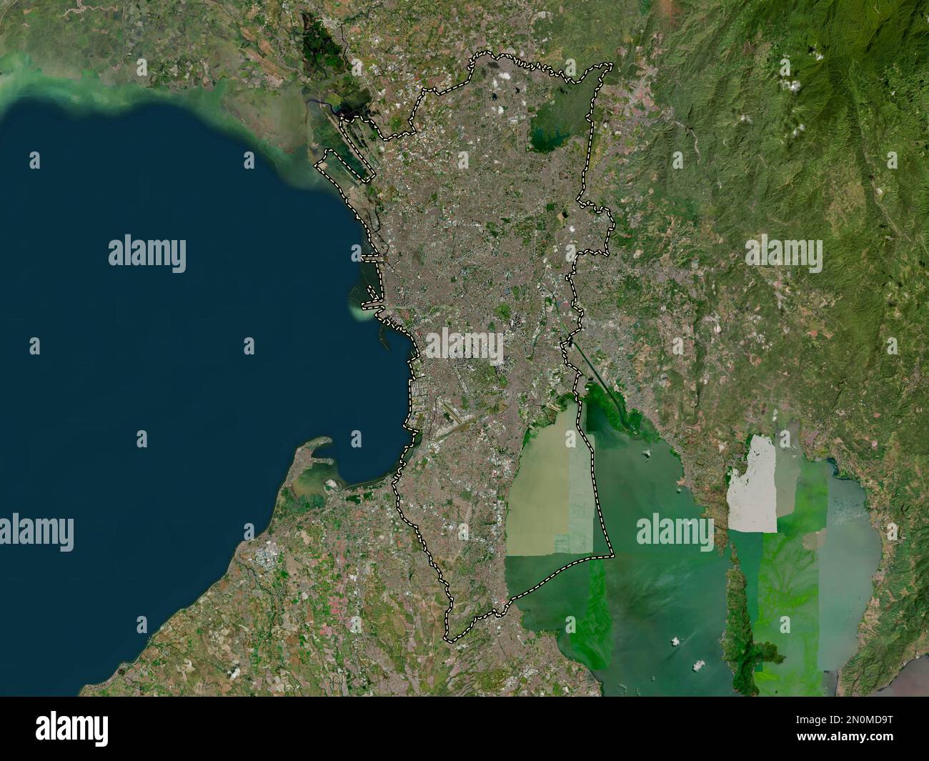Metropolitan Manila, province of Philippines. High resolution satellite ...