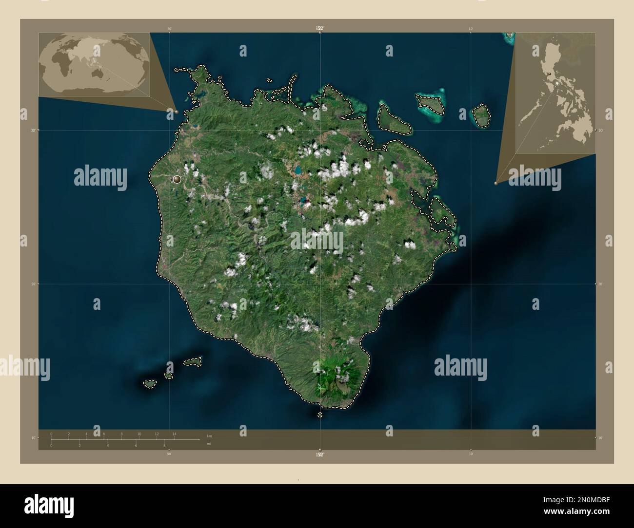 Marinduque, province of Philippines. High resolution satellite map ...