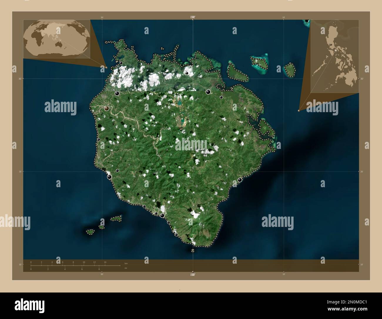 Marinduque, province of Philippines. Low resolution satellite map ...