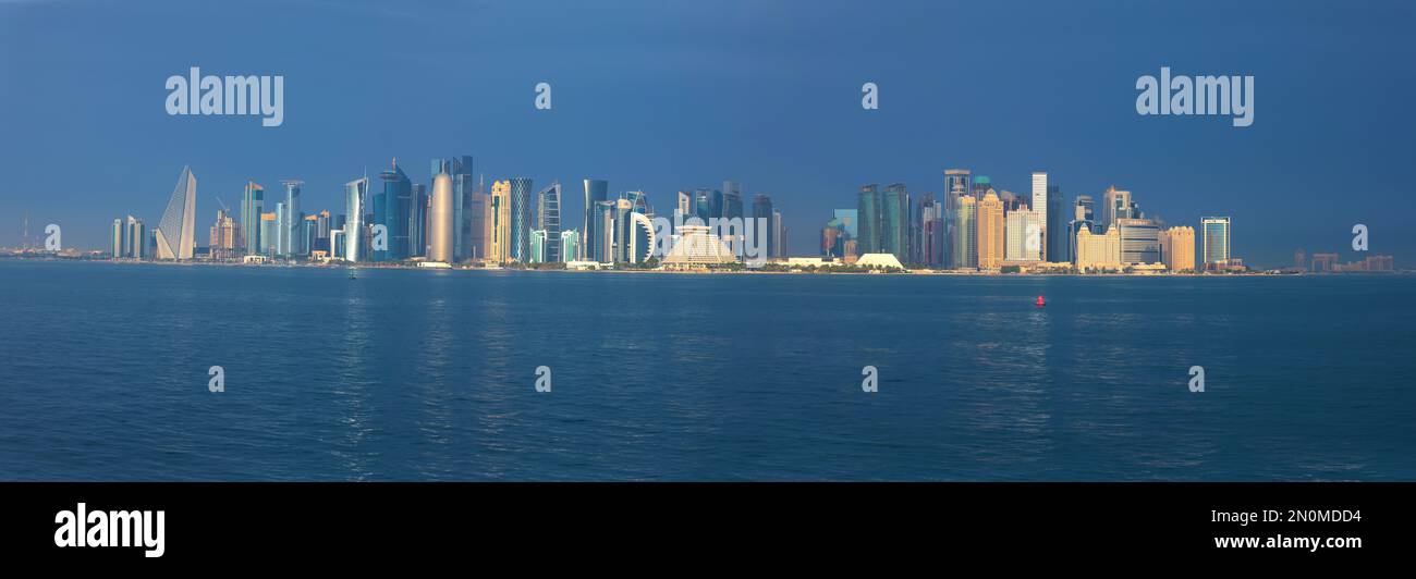 Doha skyline morning view Doha Qatar Stock Photo - Alamy