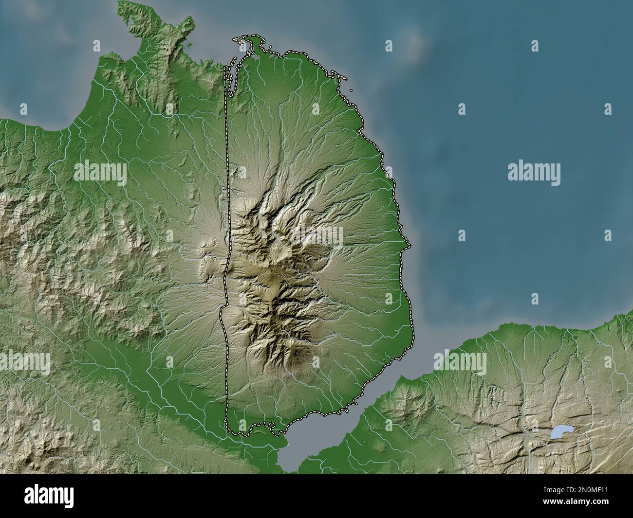 Misamis Occidental, province of Philippines. Elevation map colored in ...