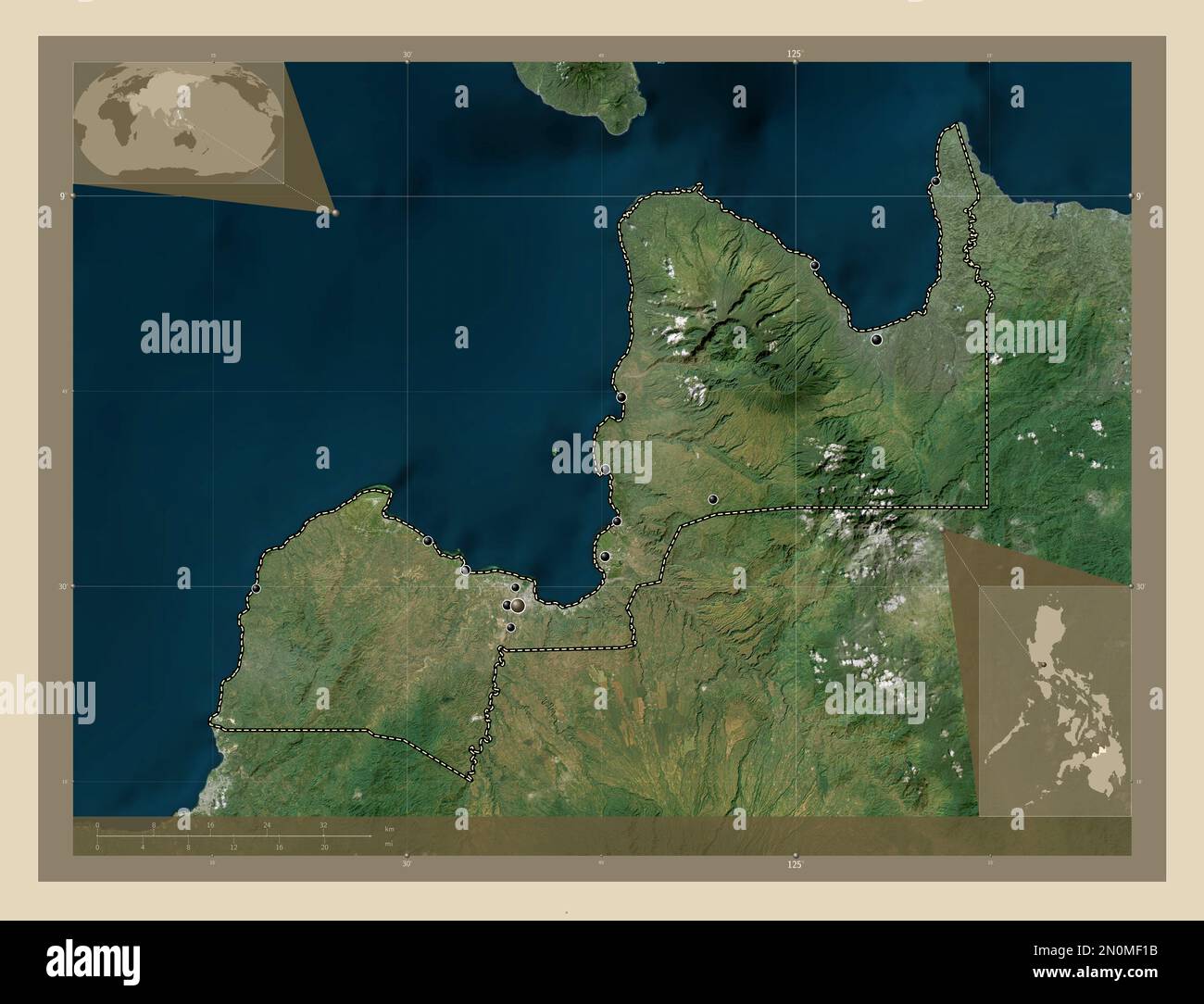 Misamis Oriental, province of Philippines. High resolution satellite ...