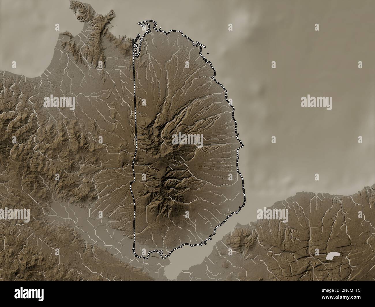 Misamis Occidental, province of Philippines. Elevation map colored in ...