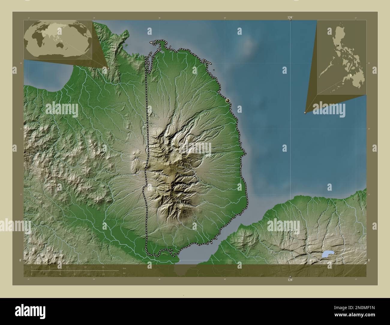 Misamis Occidental, province of Philippines. Elevation map colored in ...