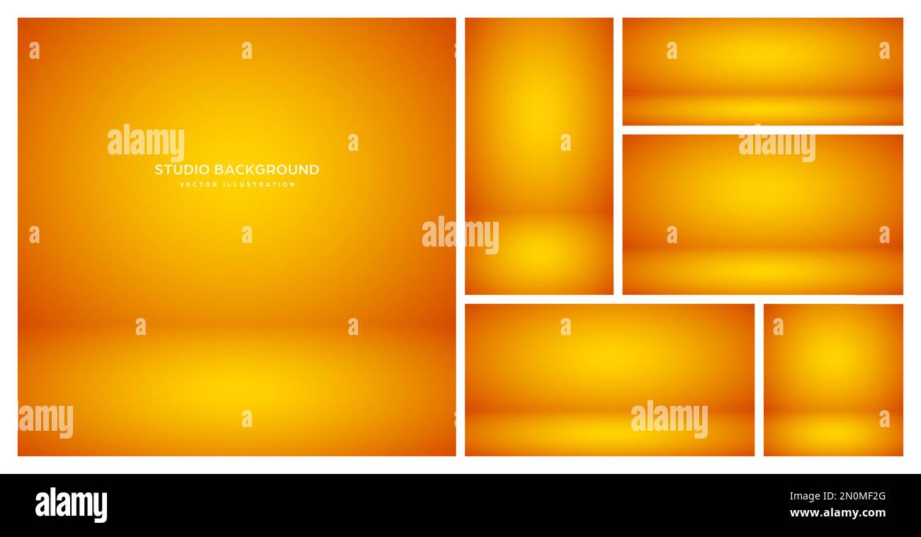 Empty orange studio abstract backgrounds with spotlight effect. Product ...