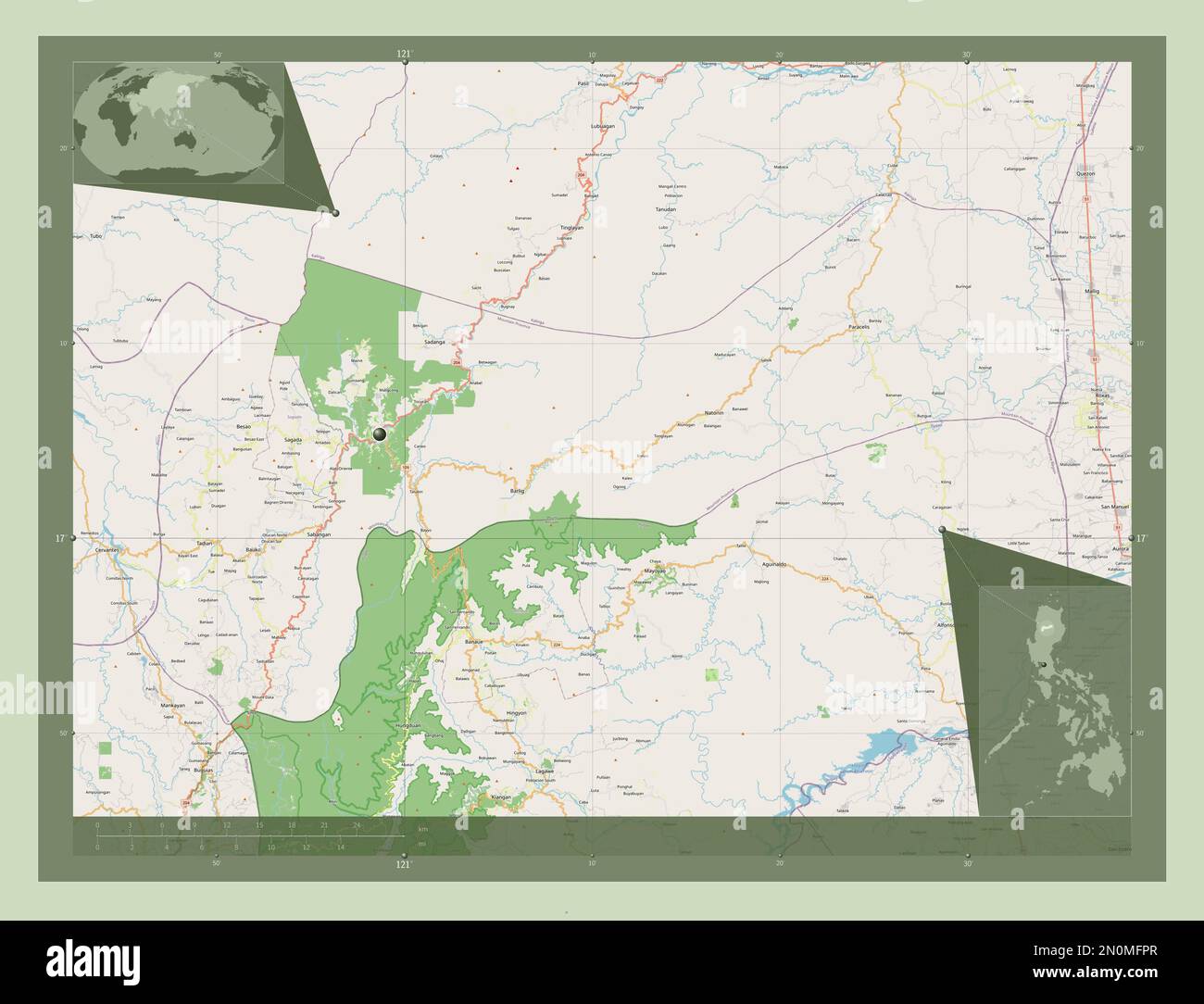 Mountain Province, province of Philippines. Open Street Map. Corner ...