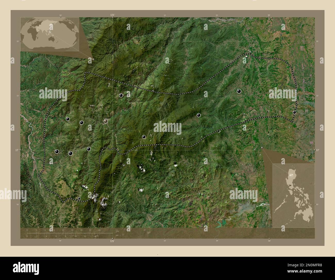 Mountain Province, province of Philippines. High resolution satellite ...