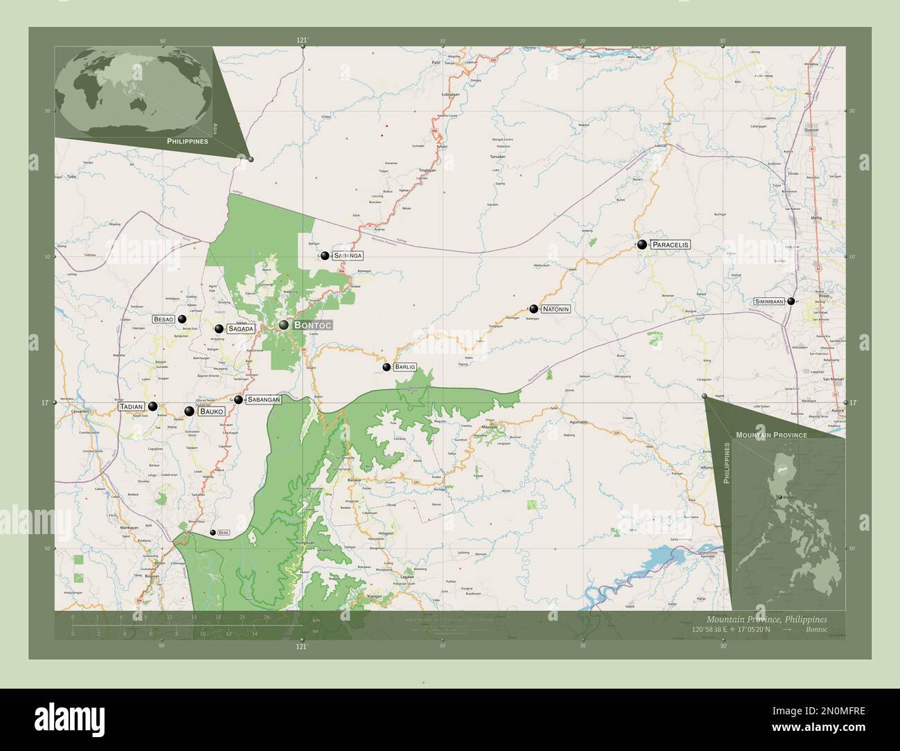 Mountain Province, province of Philippines. Open Street Map. Locations ...